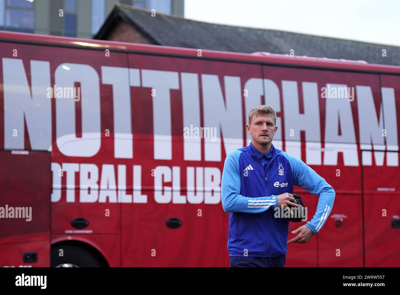 Nottingham Forest's Joe Worrall arriving ahead of the Premier League ...