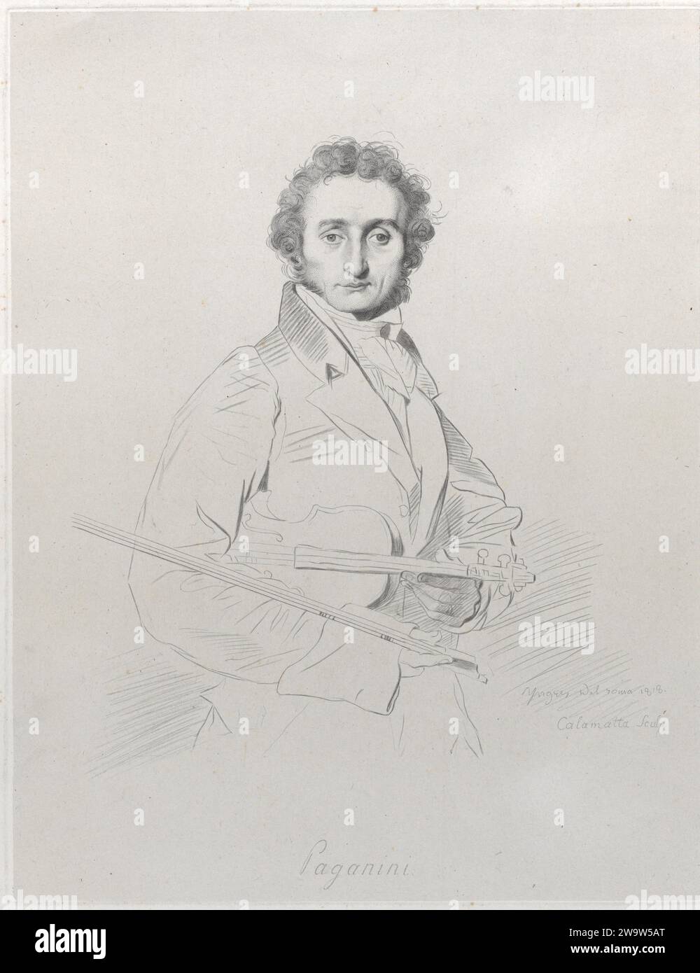 Portrait of Niccolo Paganini 1917 by Luigi Calamatta Stock Photo - Alamy