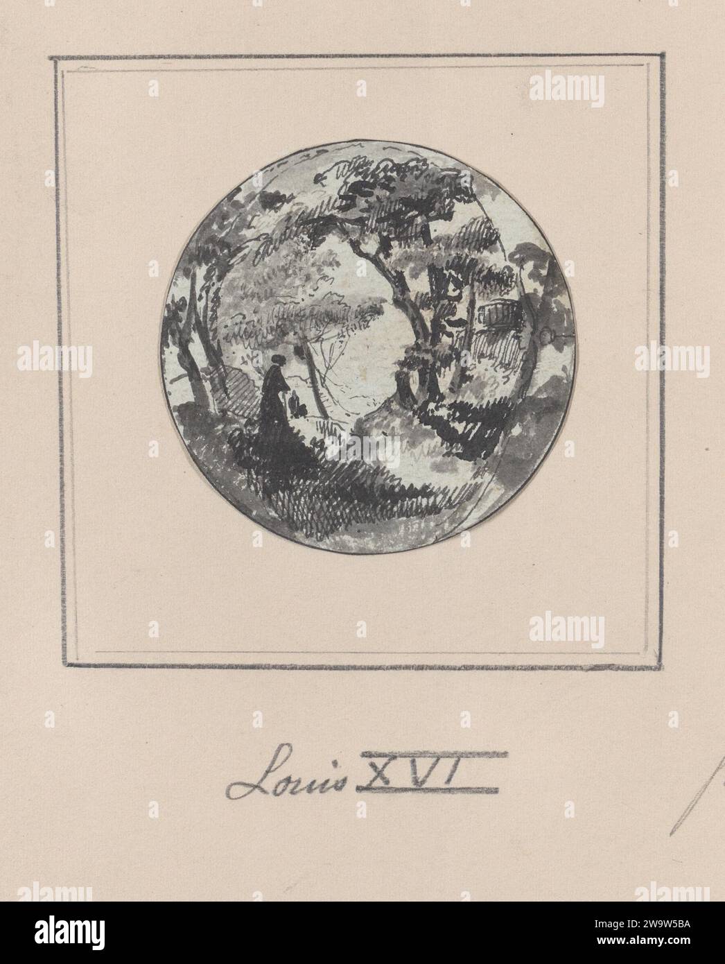 Landscape with a hidden silhouette of Louis XVI 1956 by Louis XVI, King of France Stock Photo ...