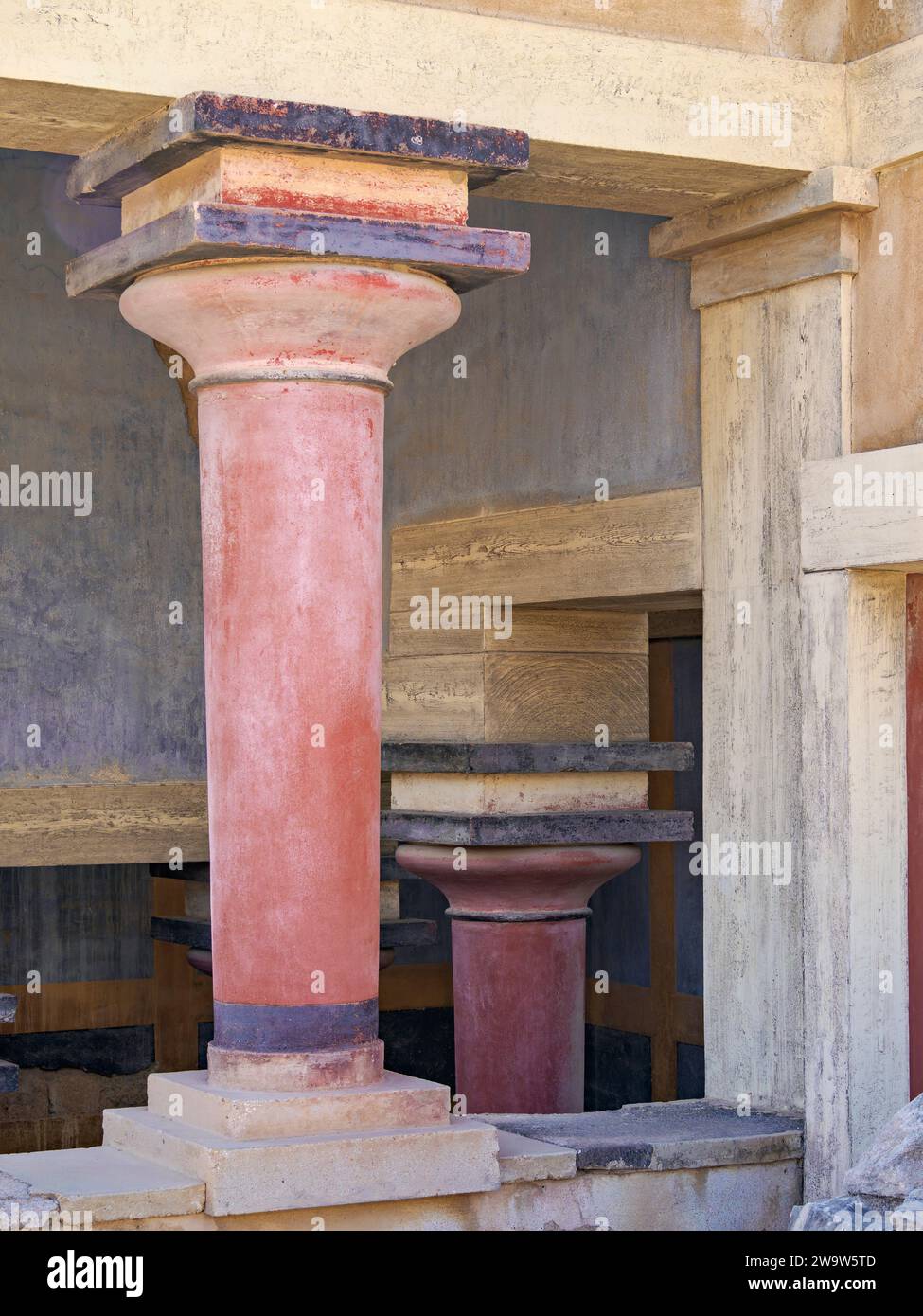 Palace of Minos, detailed view, Knossos, Heraklion Region, Crete ...