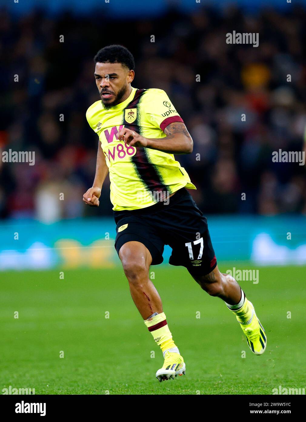 Burnley's Lyle Foster during the Premier League match at Villa Park ...