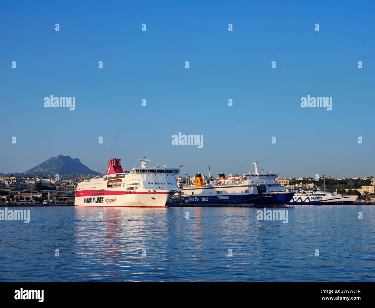 Ferries at the Harbour Terminal, City of Heraklion, Crete, Greece Stock ...