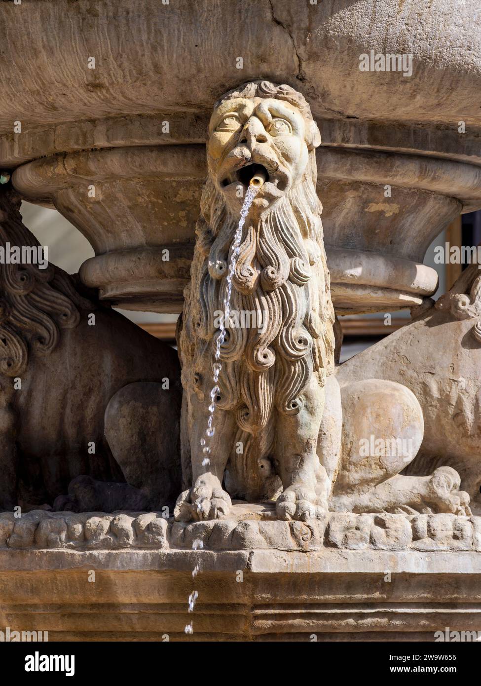 Morosini Fountain at the Lion Square, detailed view, City of Heraklion ...