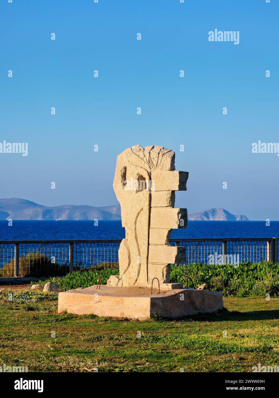 Monument at the waterfront, City of Heraklion, Crete, Greece Stock ...