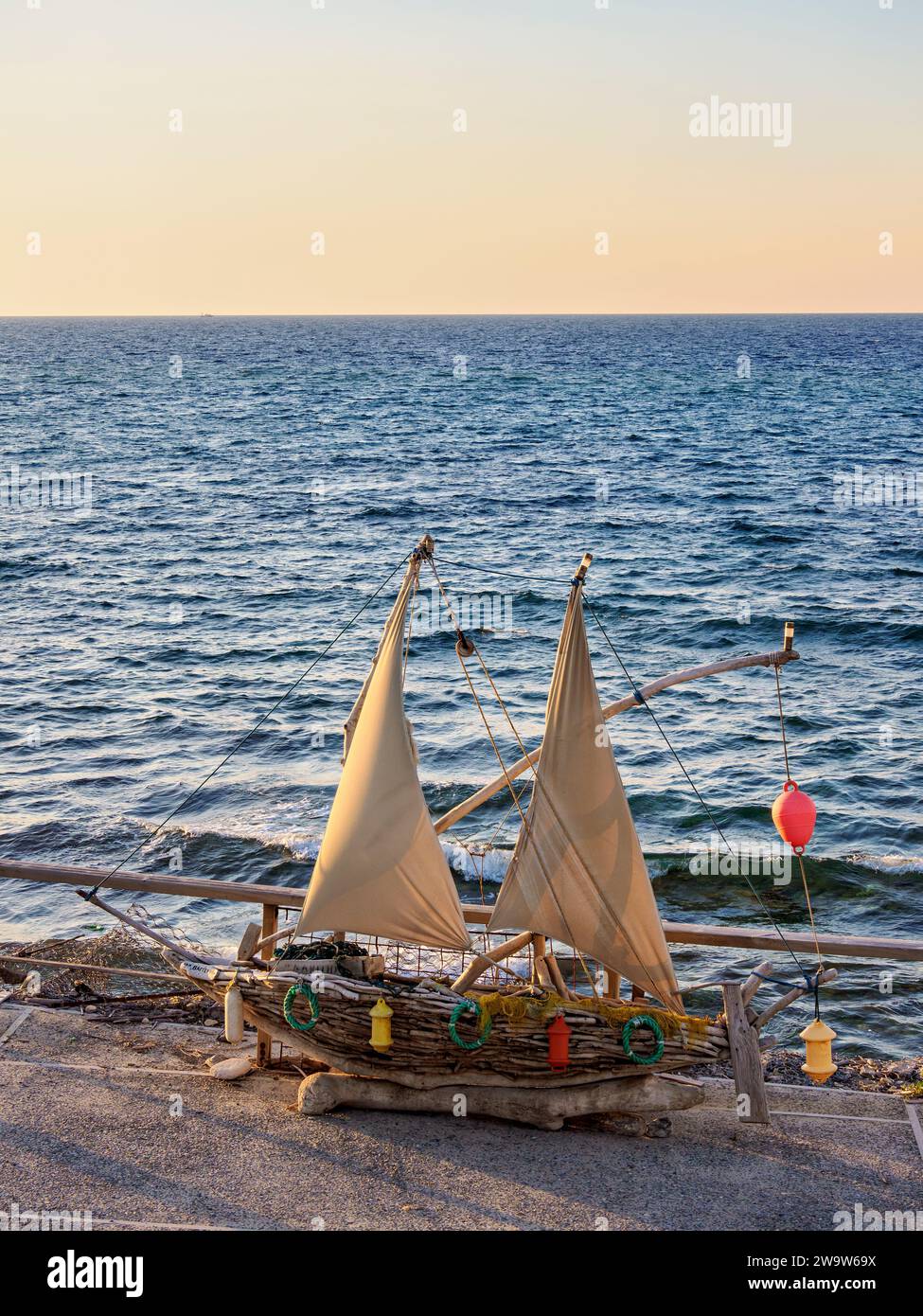 Sailboat Model at the waterfront, City of Heraklion, Crete, Greece ...