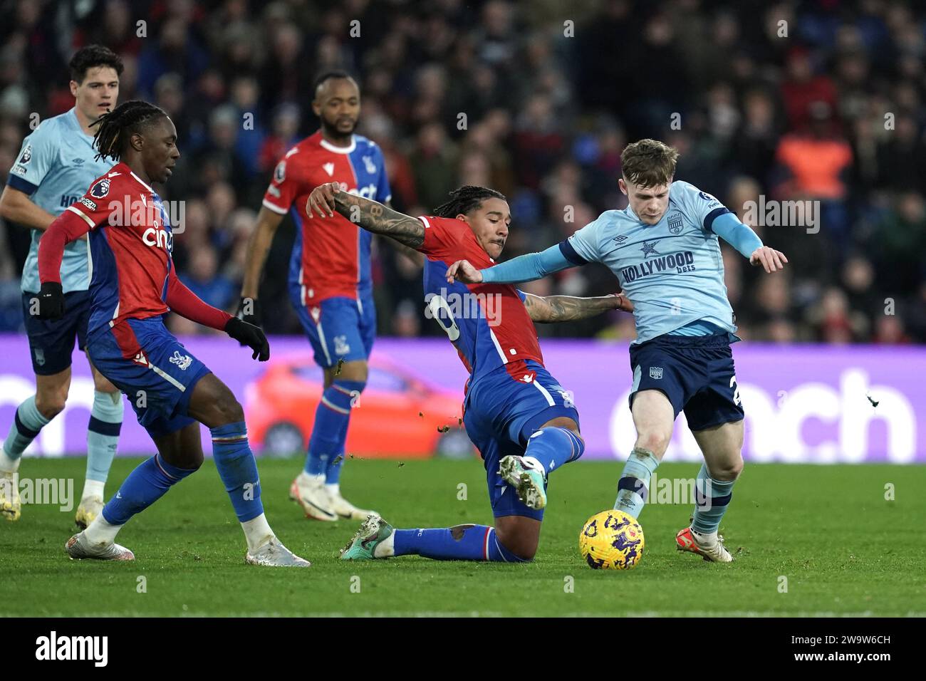 Brentford's Keane Lewis-Potter (right) and Crystal Palace's Chris ...