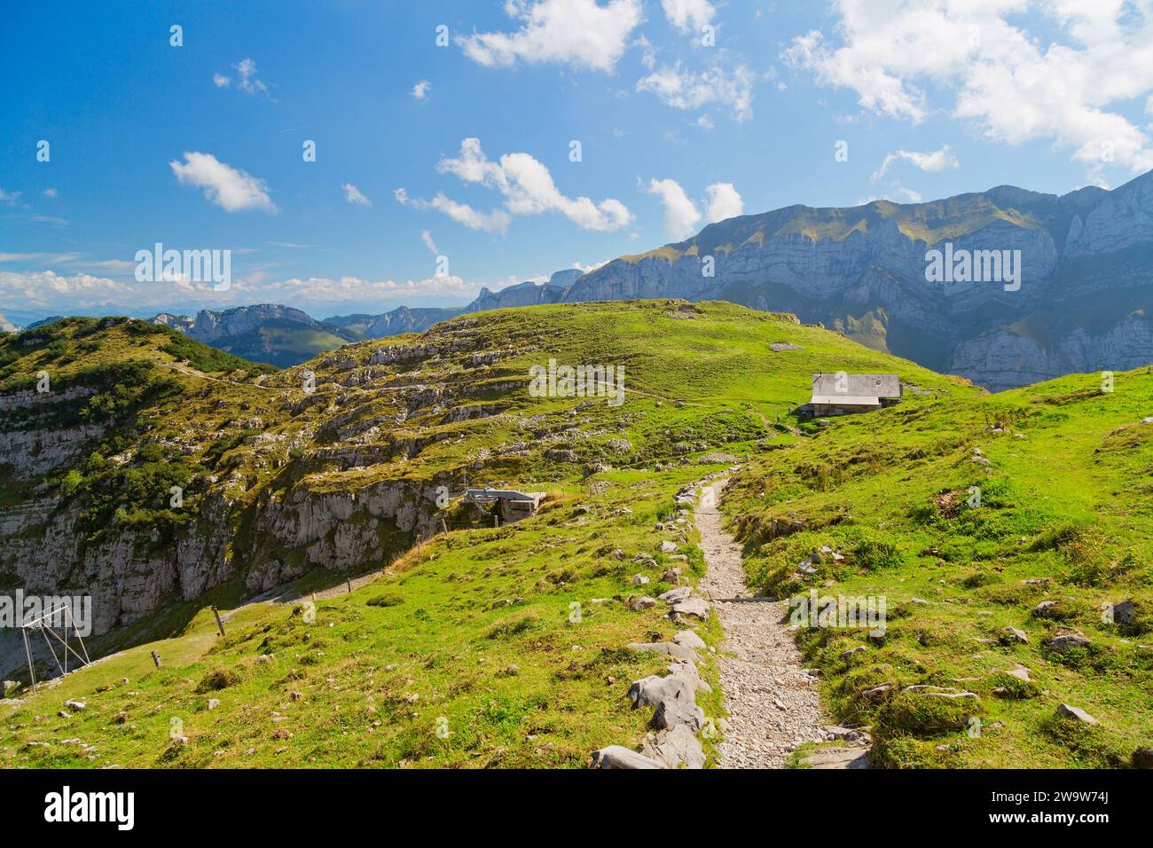 Panoramic view of Alpstein, Appenzellerland, Swiss Alps, Switzerland ...