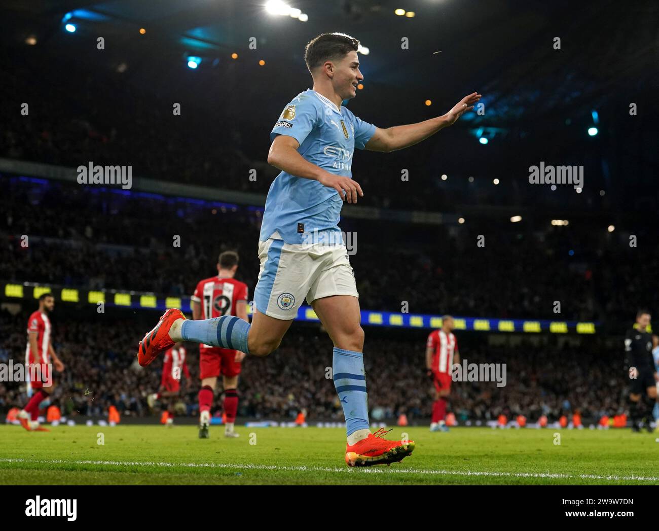Manchester City's Julian Alvarez celebrates scoring their side's second ...