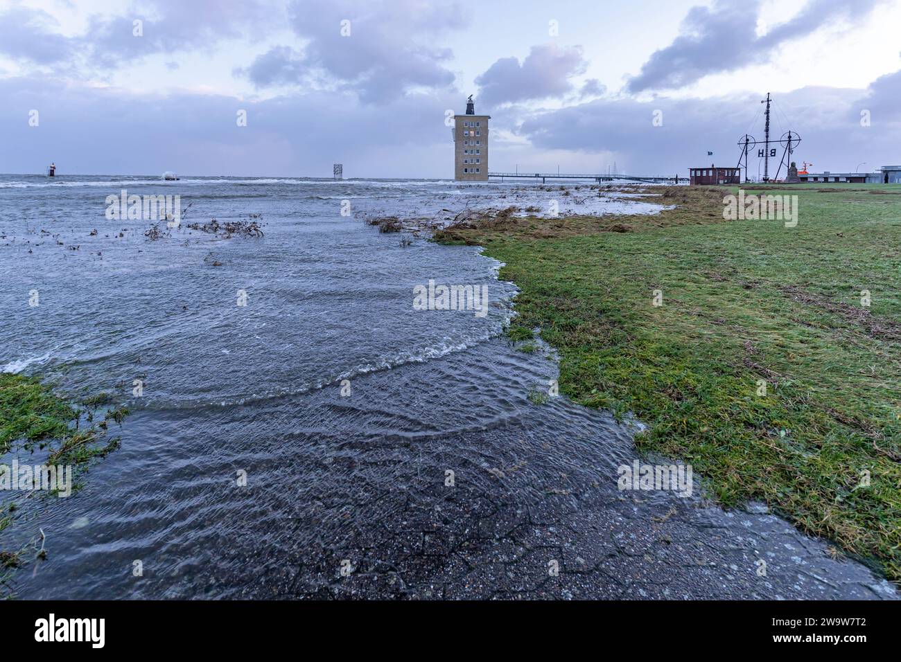 storm surge on the coast of Cuxhaven, Germany Stock Photo - Alamy