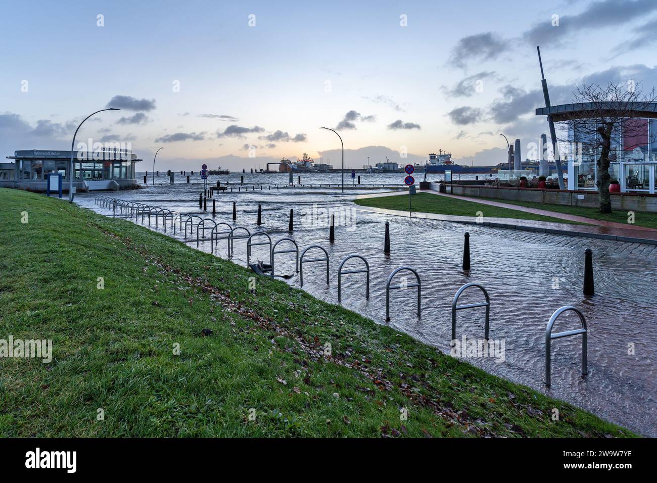 storm surge in the port of Cuxhaven, Germany Stock Photo - Alamy