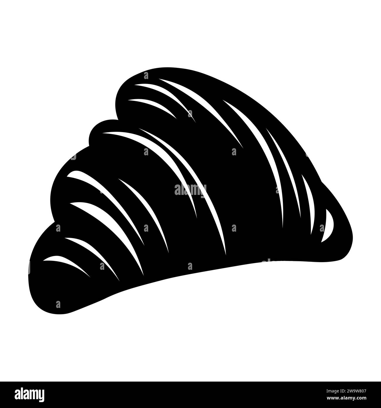 One croissant on white background Black and White Stock Photos & Images ...