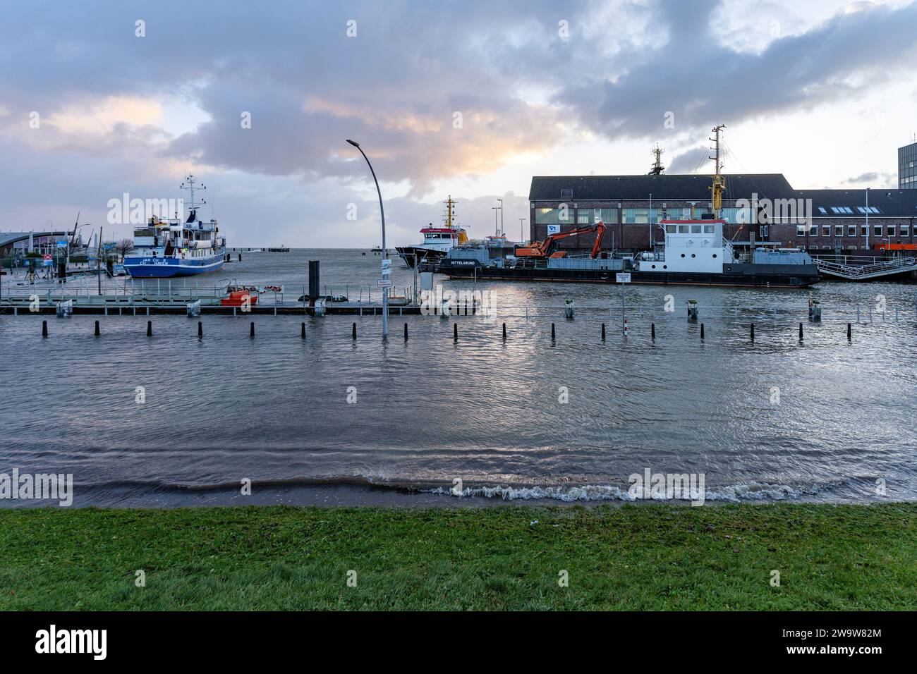 storm surge in the port of Cuxhaven, Germany Stock Photo - Alamy