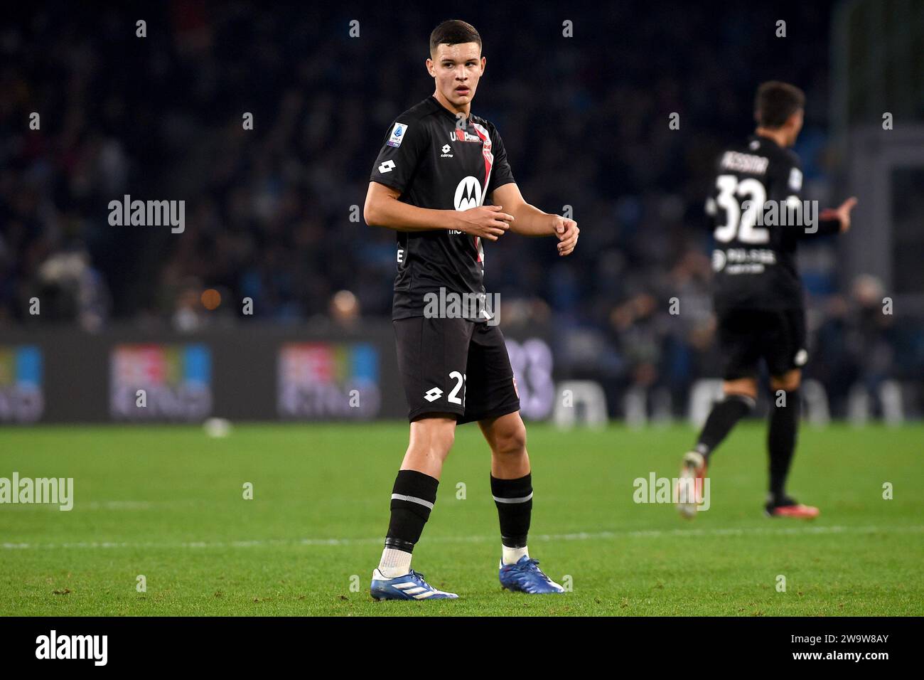 Naples, Italy. 29 Dec, 2023. Valentin Carboni of AC Monza during the ...
