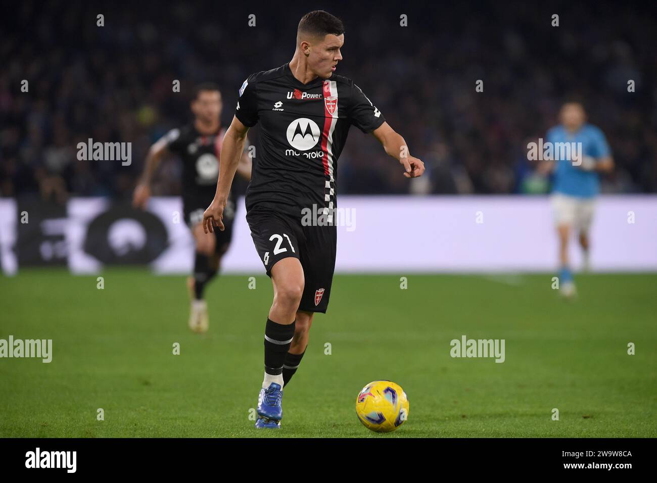 Naples, Italy. 29 Dec, 2023. Valentin Carboni of AC Monza during the ...