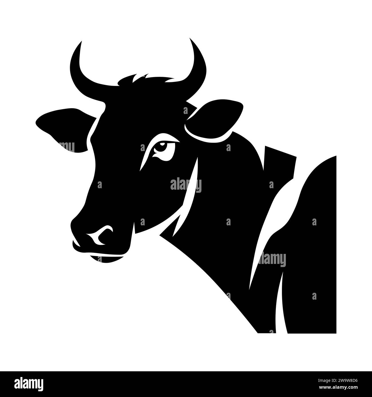 Cow black vector icon on white background Stock Vector Image & Art - Alamy