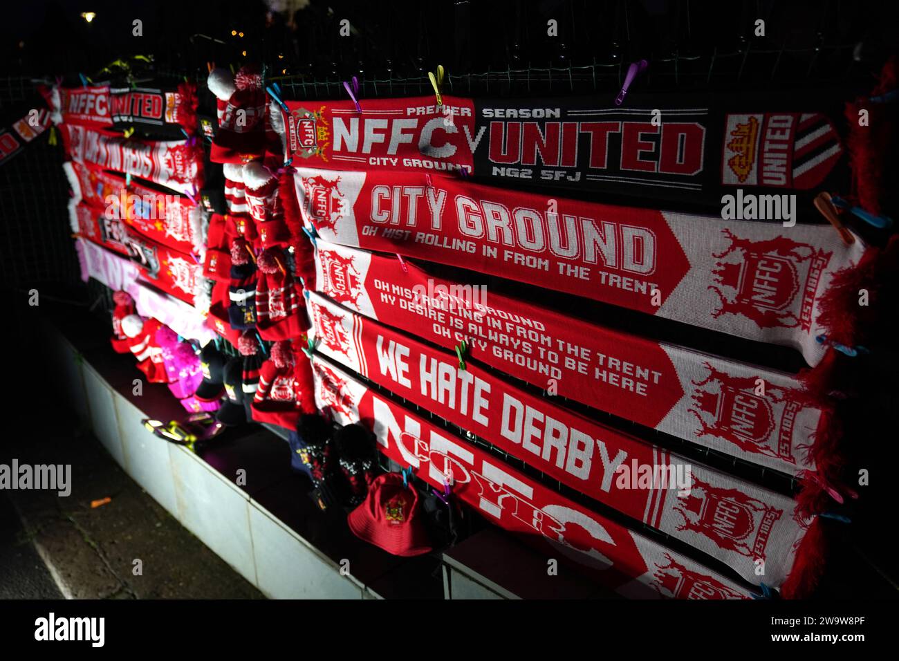 Nottingham Forest scarves on sale ahead of the Premier League match at ...