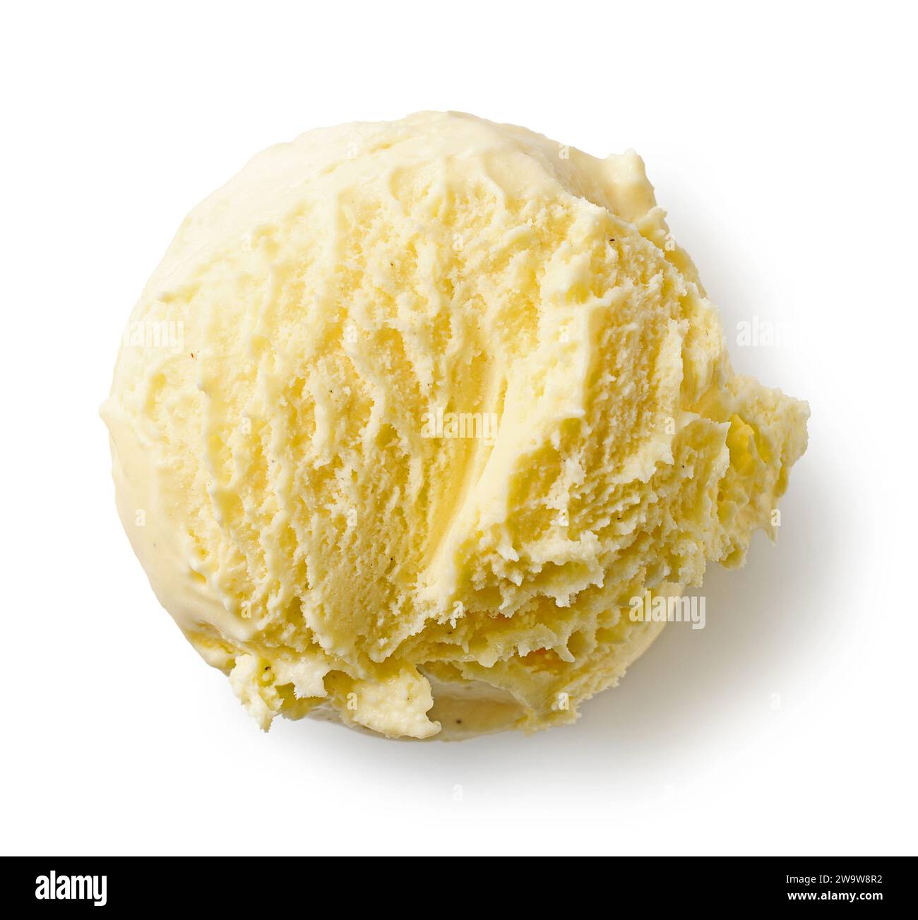 vanilla ice cream ball isolated on white background, top view Stock ...