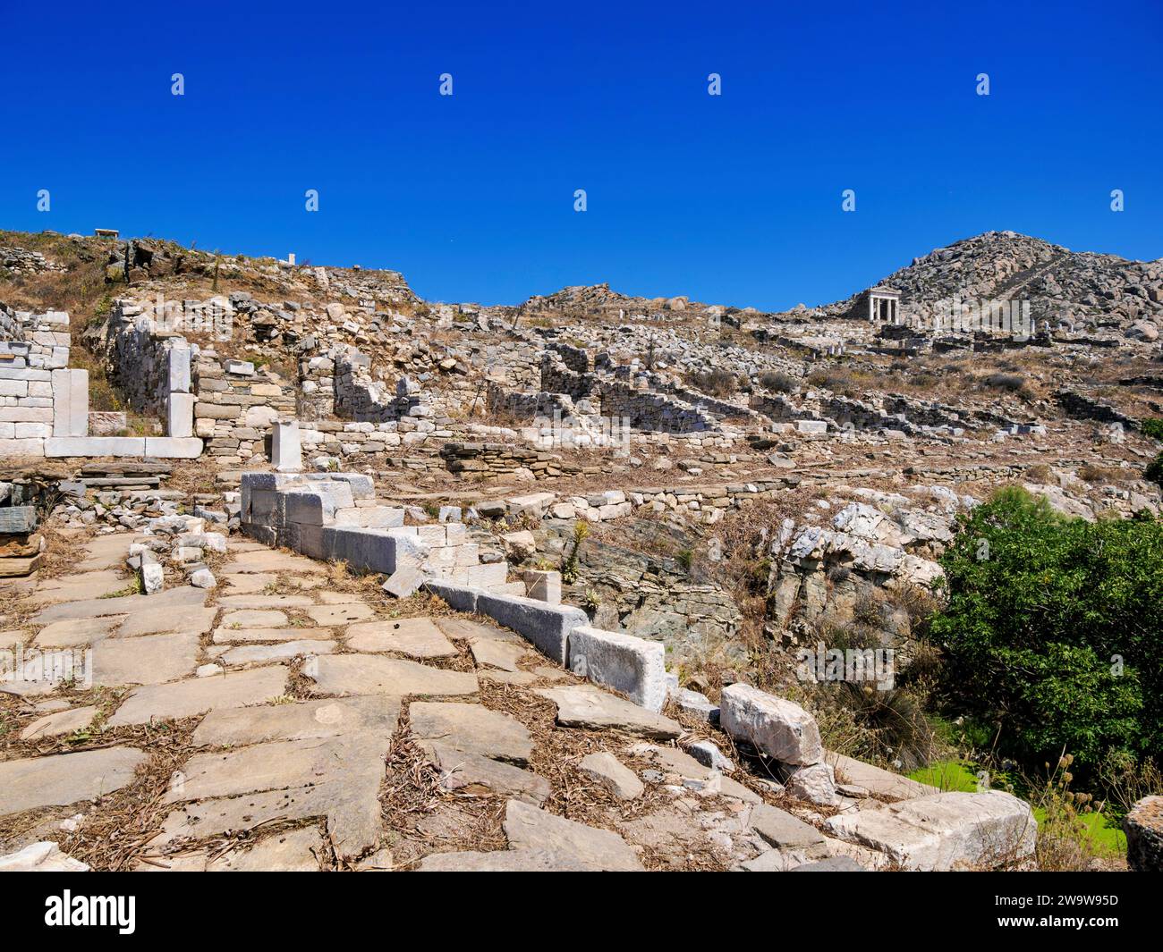 Delos Archaeological Site, Delos Island, Cyclades, Greece Stock Photo ...