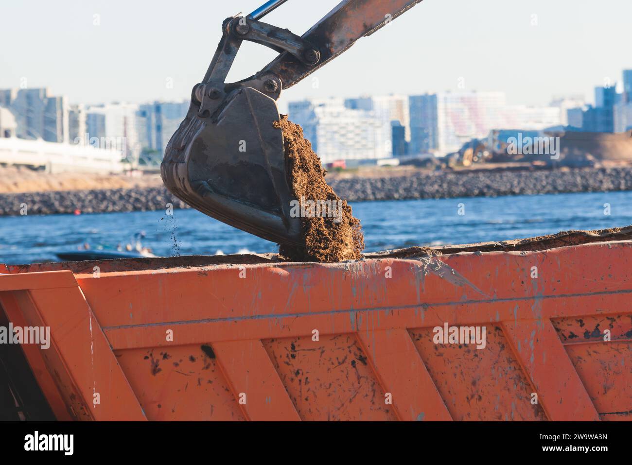 Truck unloading stone rubble on hi-res stock photography and images - Alamy
