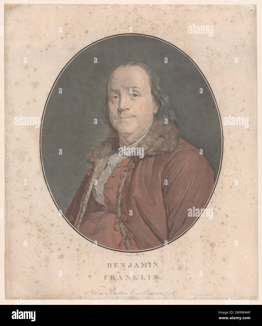 Benjamin Franklin 1883 by Jean Francois Janinet Stock Photo - Alamy