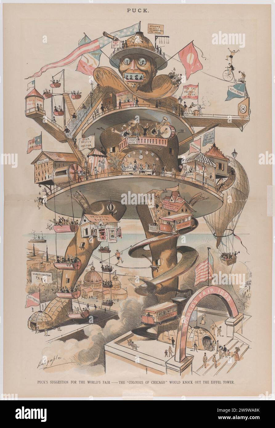 Puck's Suggestion for the World's Fair, The Colossus of Chicago Would ...