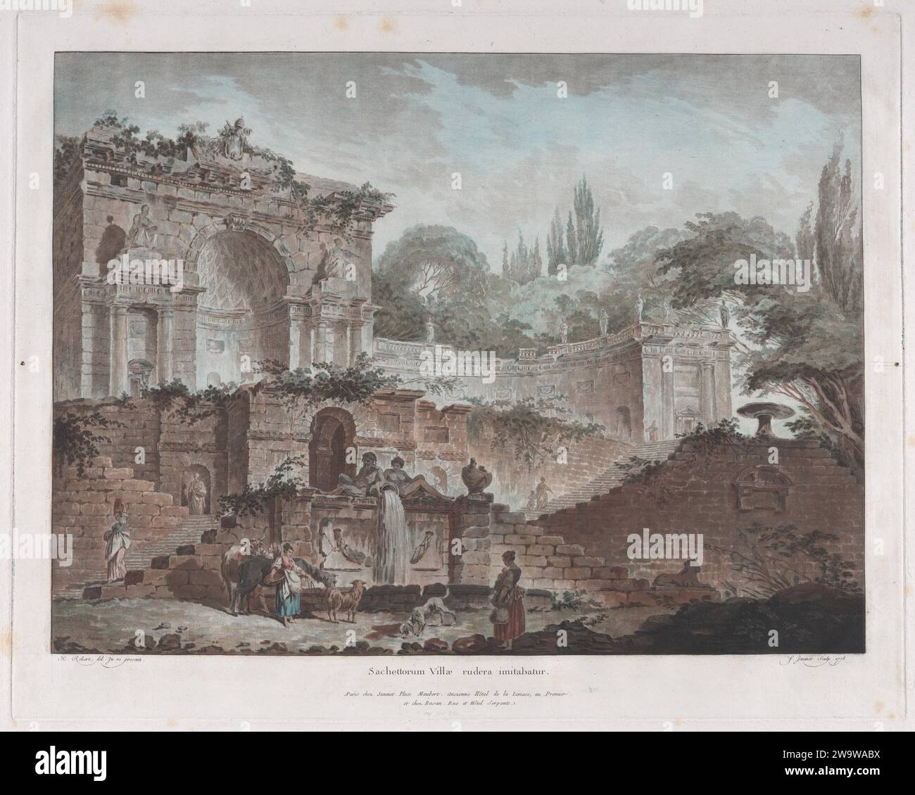 The Villa Sachetti 1932 by Jean Francois Janinet Stock Photo - Alamy