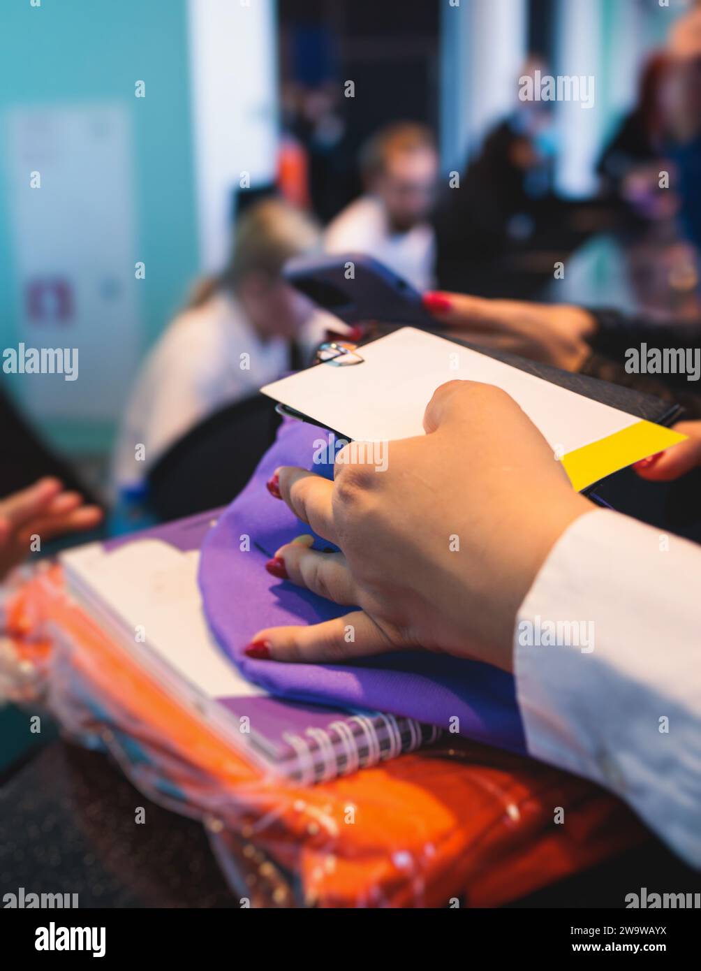 Process of receiving gift bag package for conference participants ...