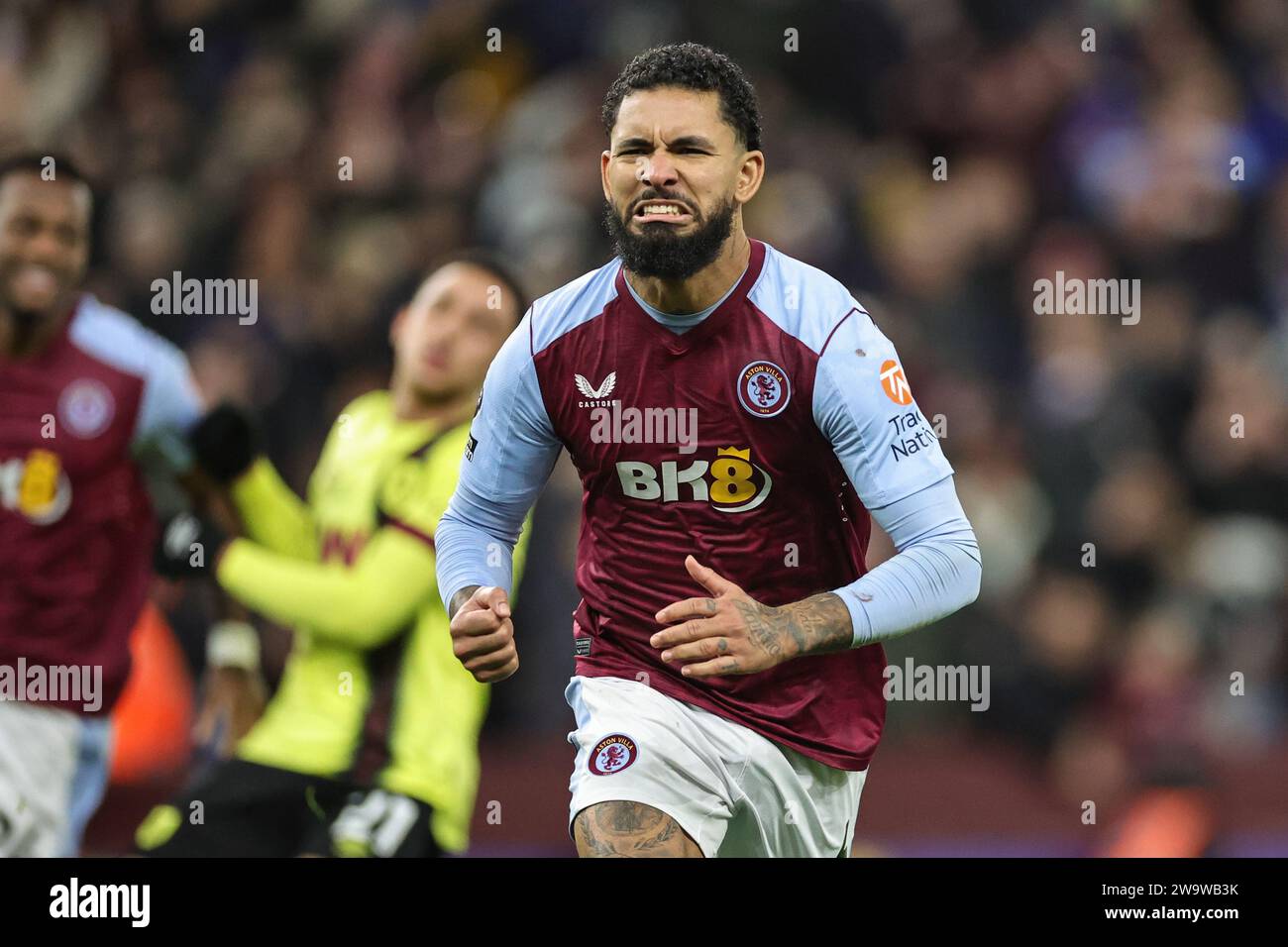Birmingham, UK. 30th Dec, 2023. Douglas Luiz of Aston Villa celebrates ...