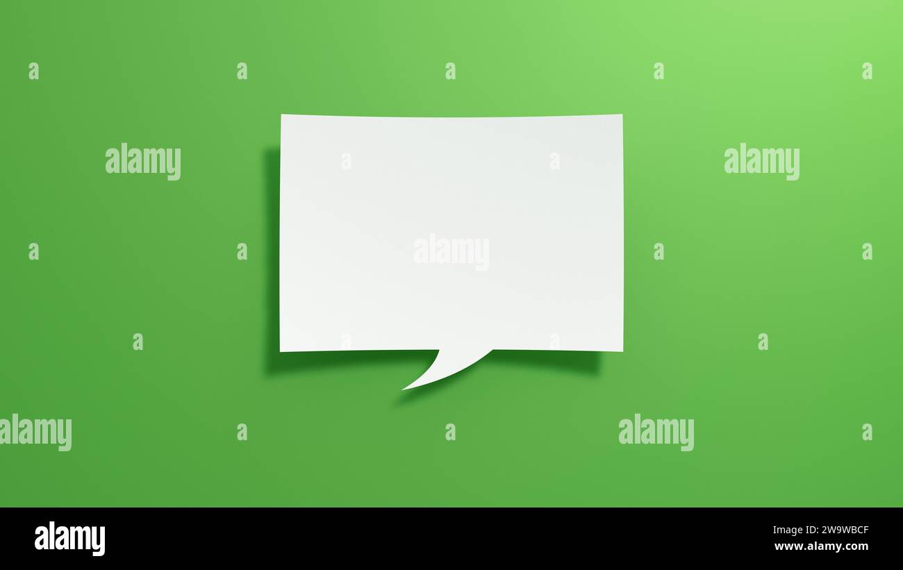 Short Empty Speech Bubble. Minimalist Abstract Design With White Cut ...