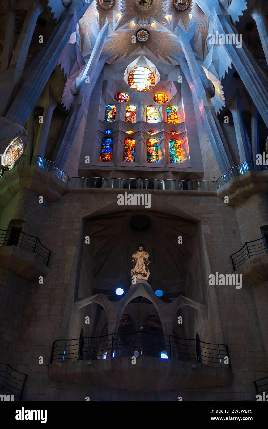 Barcelona, Spain - November 30, 2023: Interior of the Sagrada Familia ...
