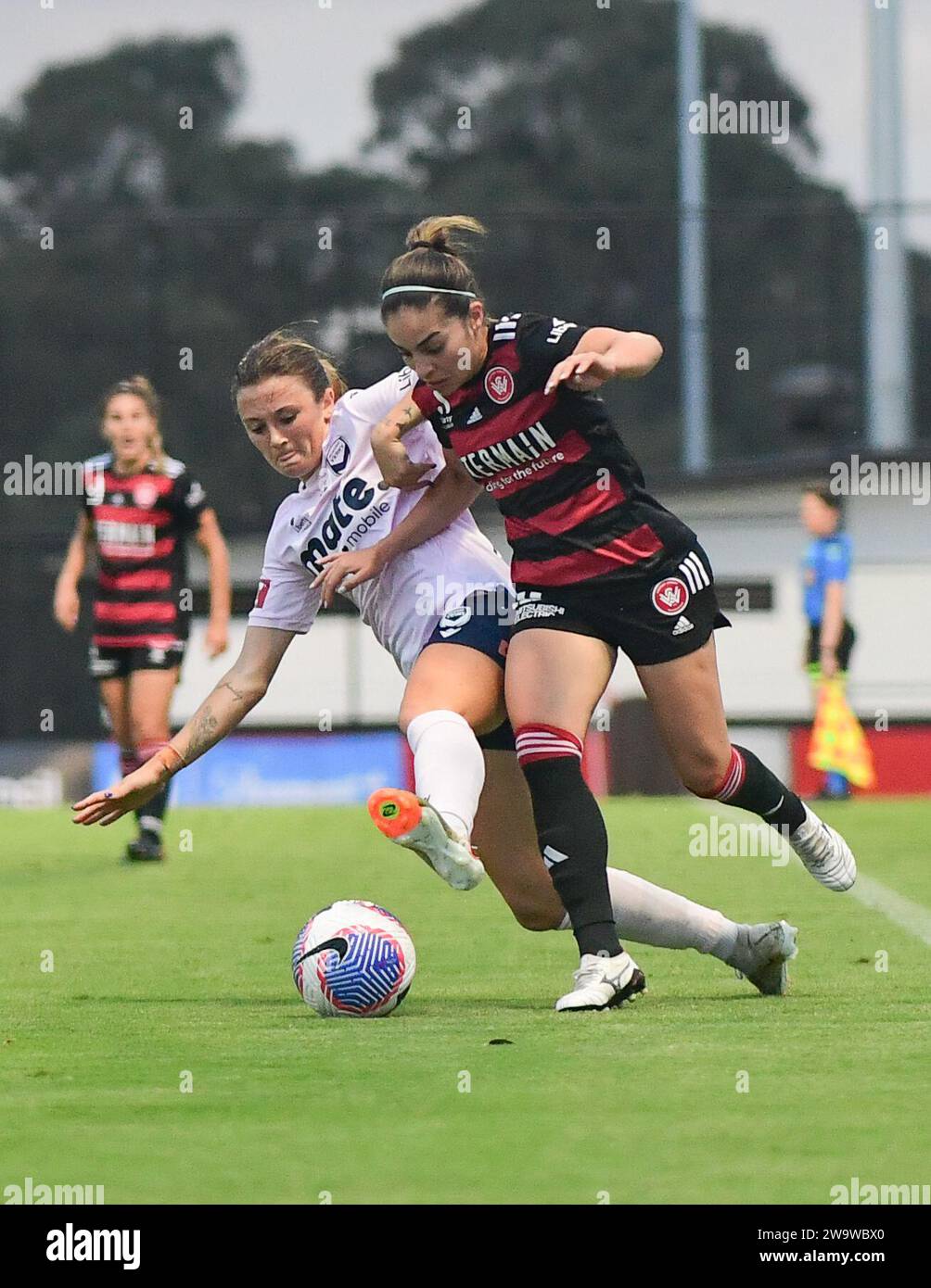 Rooty Hills, Australia. 30th Dec, 2023. Melissa Caceres (L) of Western ...