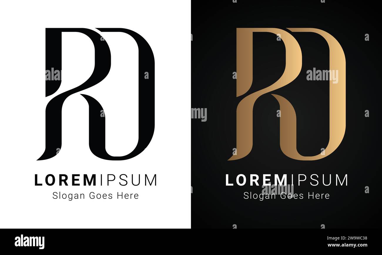 Rd letter logo gold hi-res stock photography and images - Alamy