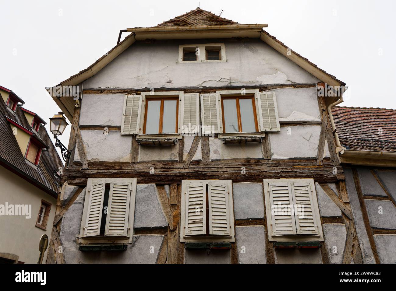 Autumnal detailed view of the French town of Bergheim in Alsace, photos ...
