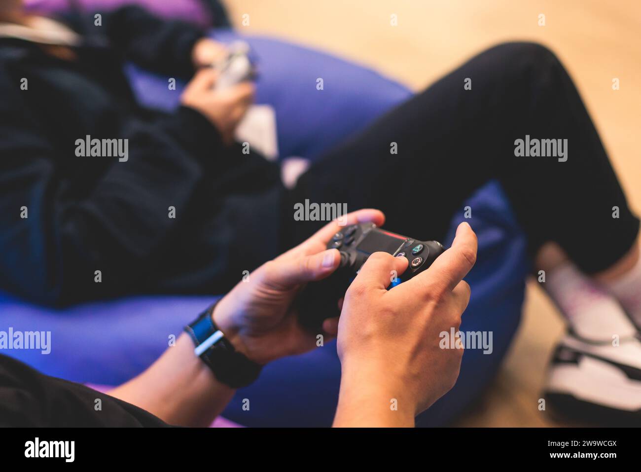 Process of playing video games, video game console with wireless ...