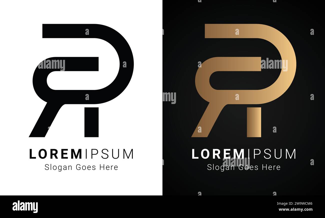 Luxury Initial DR or RD Monogram Text Letter Logo Design Stock Vector ...