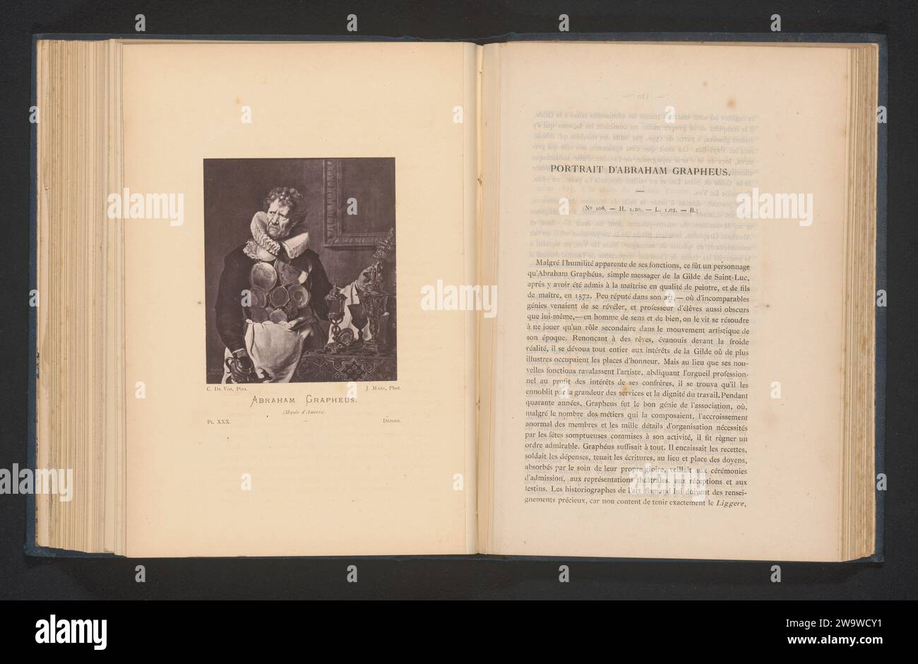 Reproduction of a painting of a portrait of Abraham Grapheus by Cornelis de Vos, Joseph Maes ...