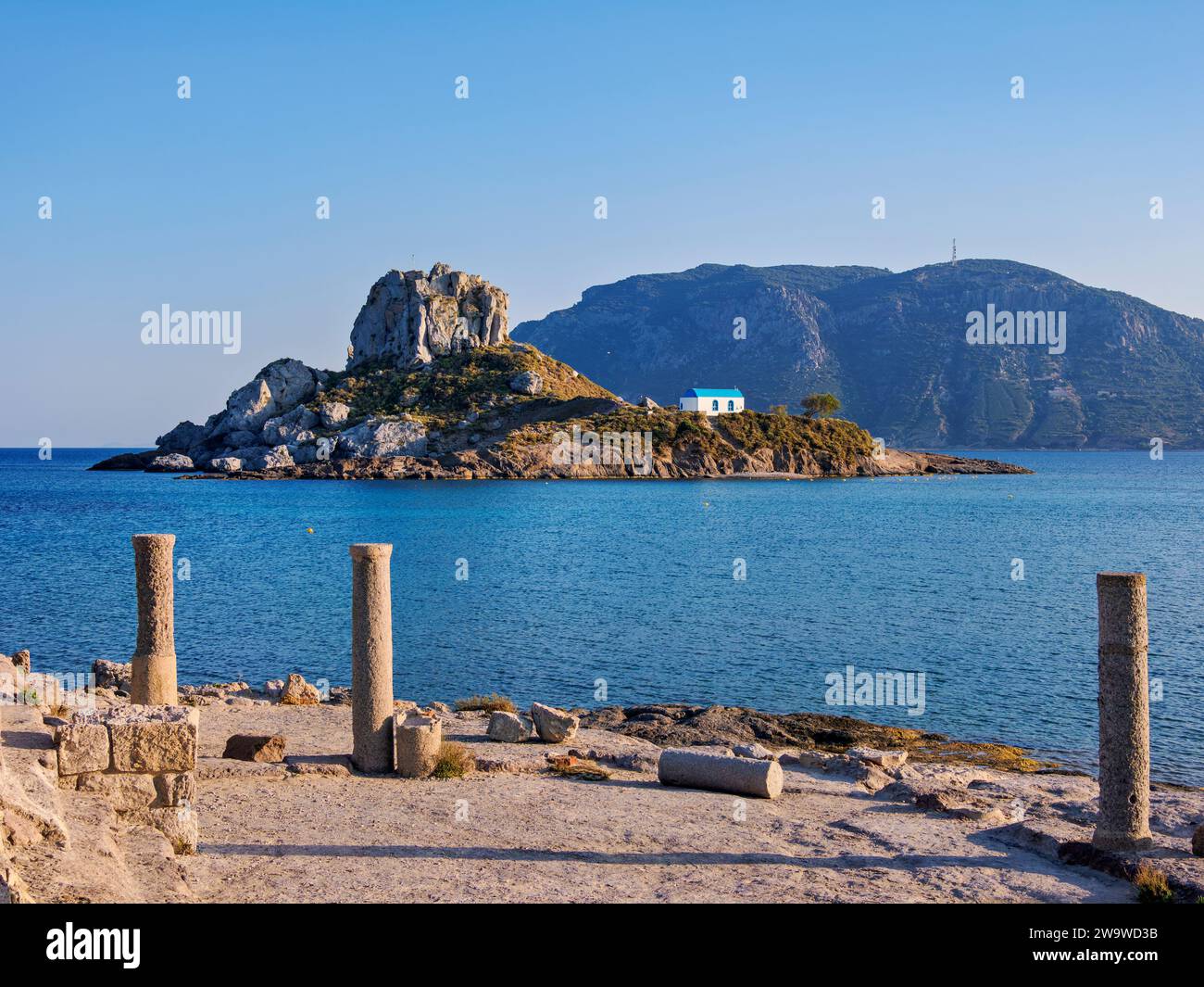 St. Stefanos Basilica Ruins and Kastri Island, Agios Stefanos Beach ...