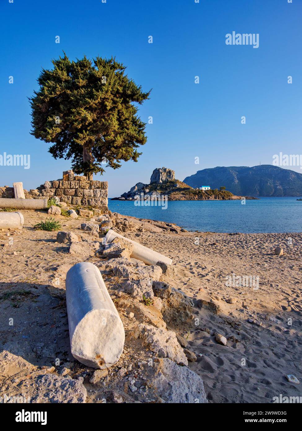 St. Stefanos Basilica Ruins and Kastri Island, Agios Stefanos Beach ...
