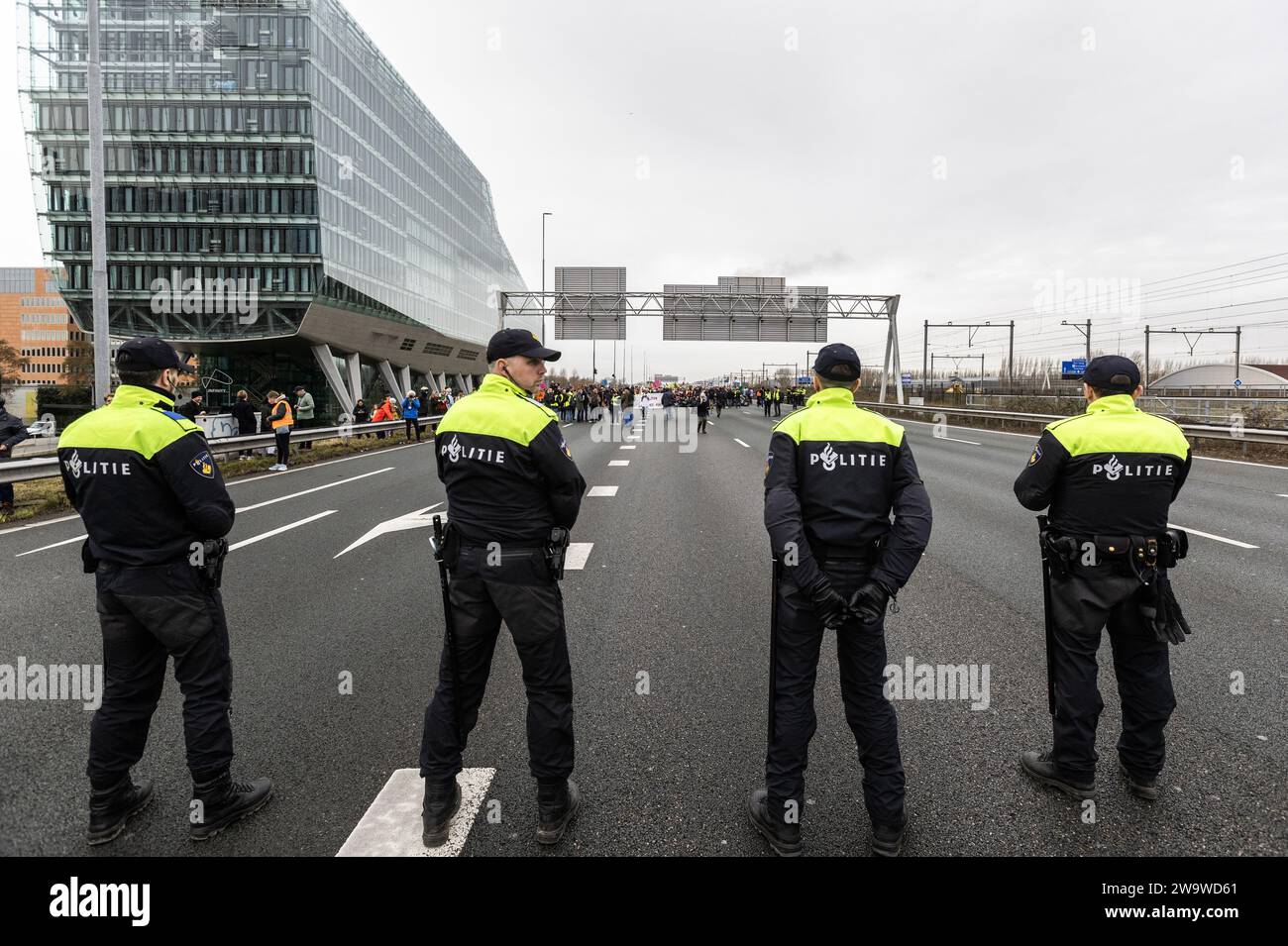 AMSTERDAM - Protesters from Extinction Rebellion during a blockade of ...