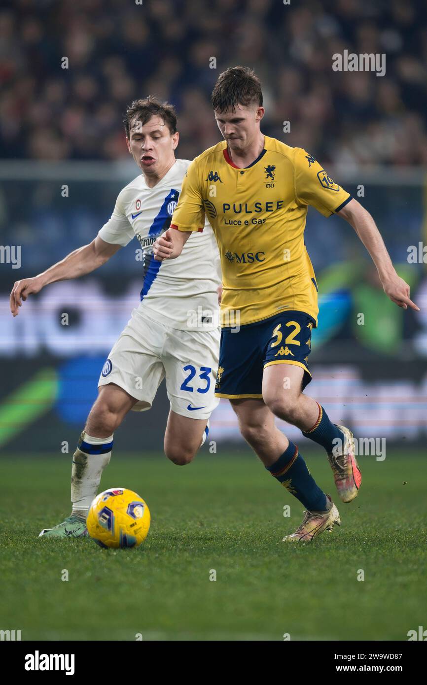 Genoa, Italy. 30 December 2023. Morten Frendrup of Genoa CFC competes ...