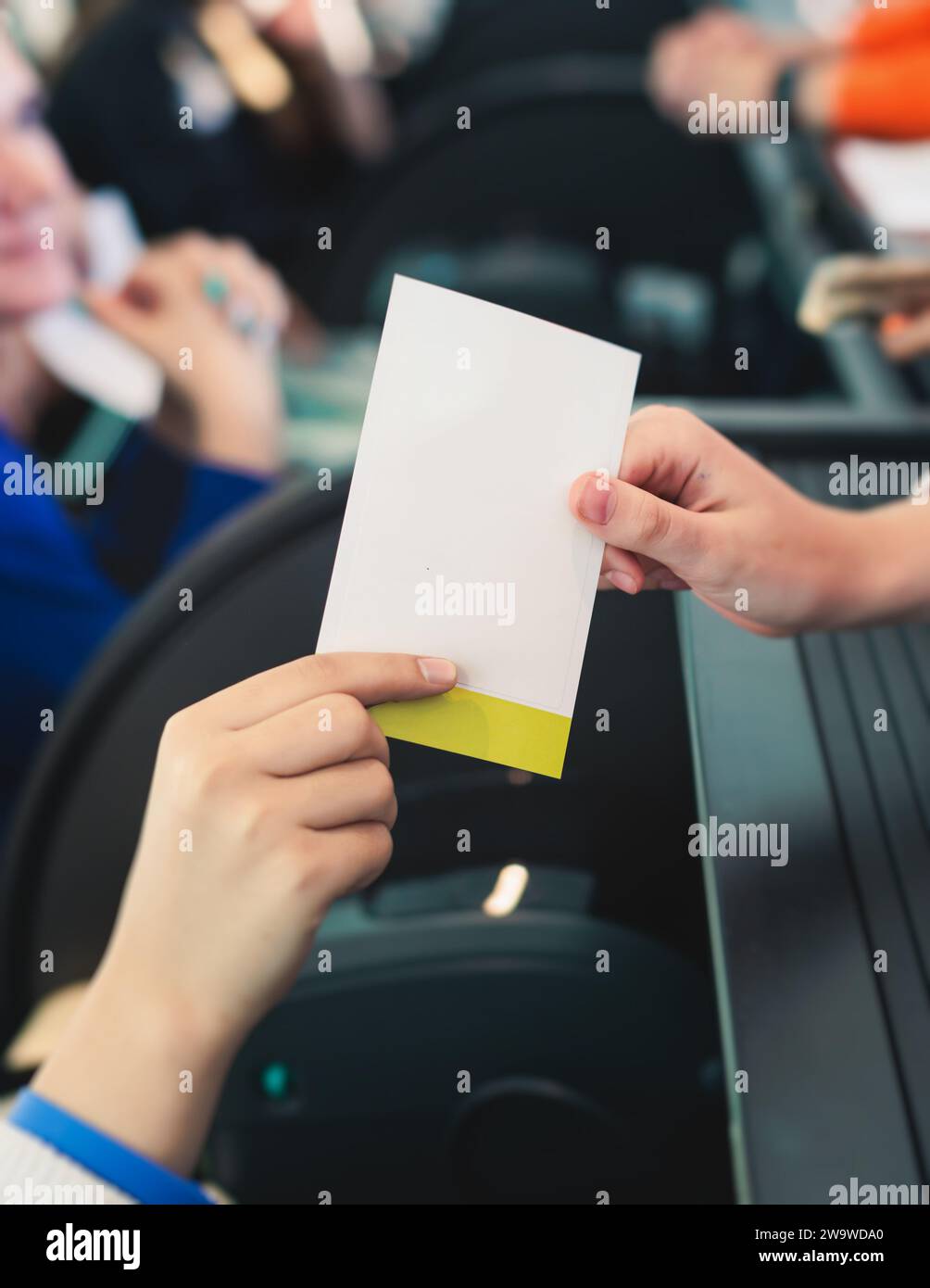 Process of checking in on a conference congress forum event ...