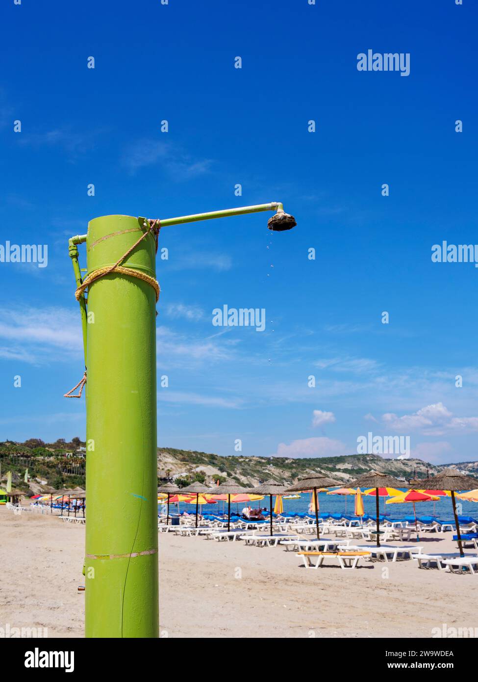 Shower at the Paradise Beach, Kos Island, Dodecanese, Greece Stock ...