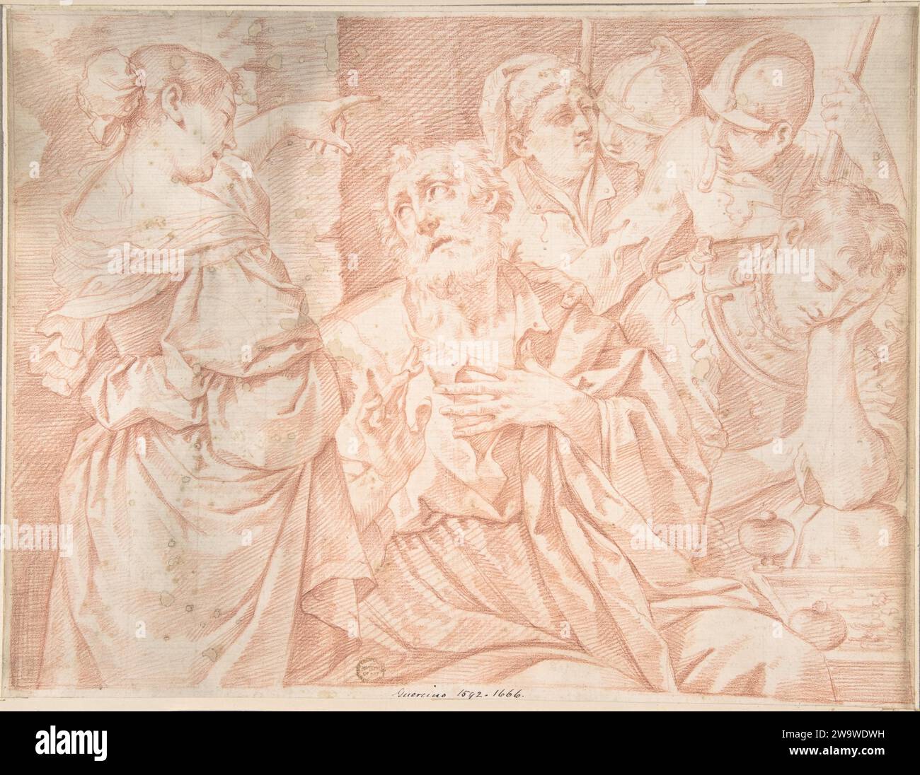 Peter Denying Christ, engraver's copy after a painting by Lorenzo ...