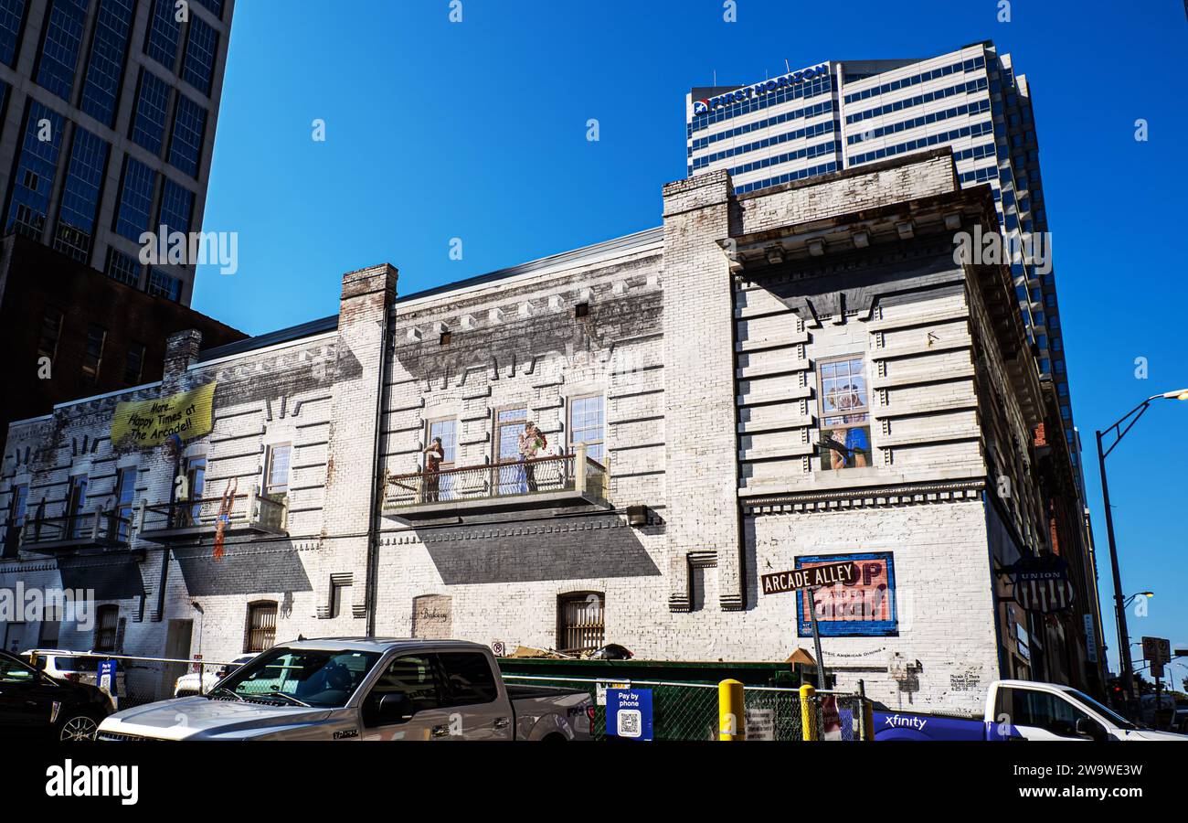 Nashville street scene Arcade Alley murals Stock Photo - Alamy