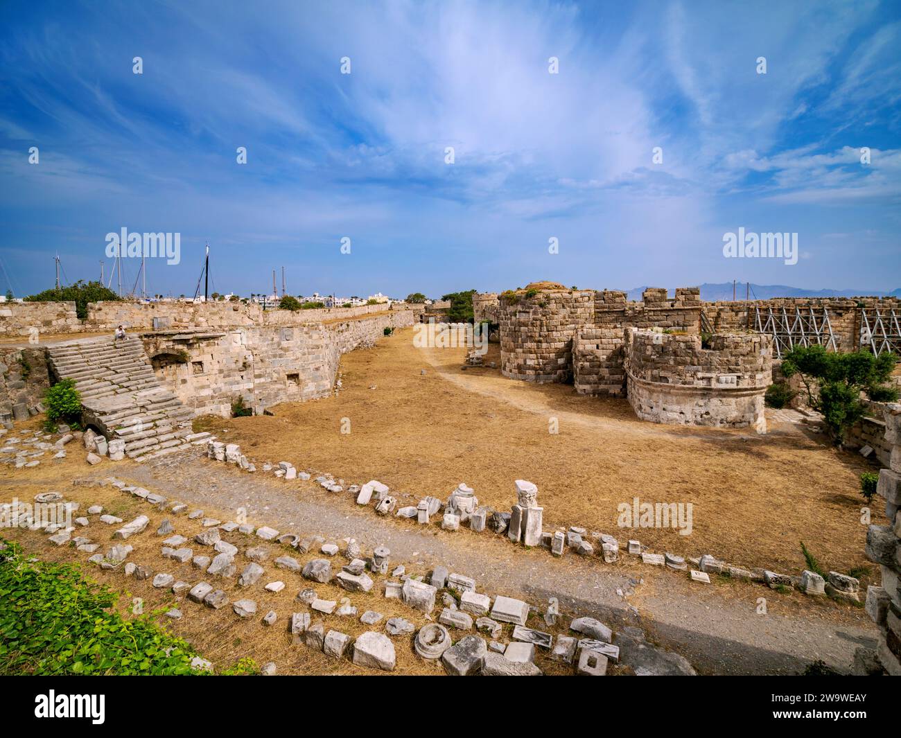 Nerantzia Castle, Kos Town, Kos Island, Dodecanese, Greece Stock Photo ...