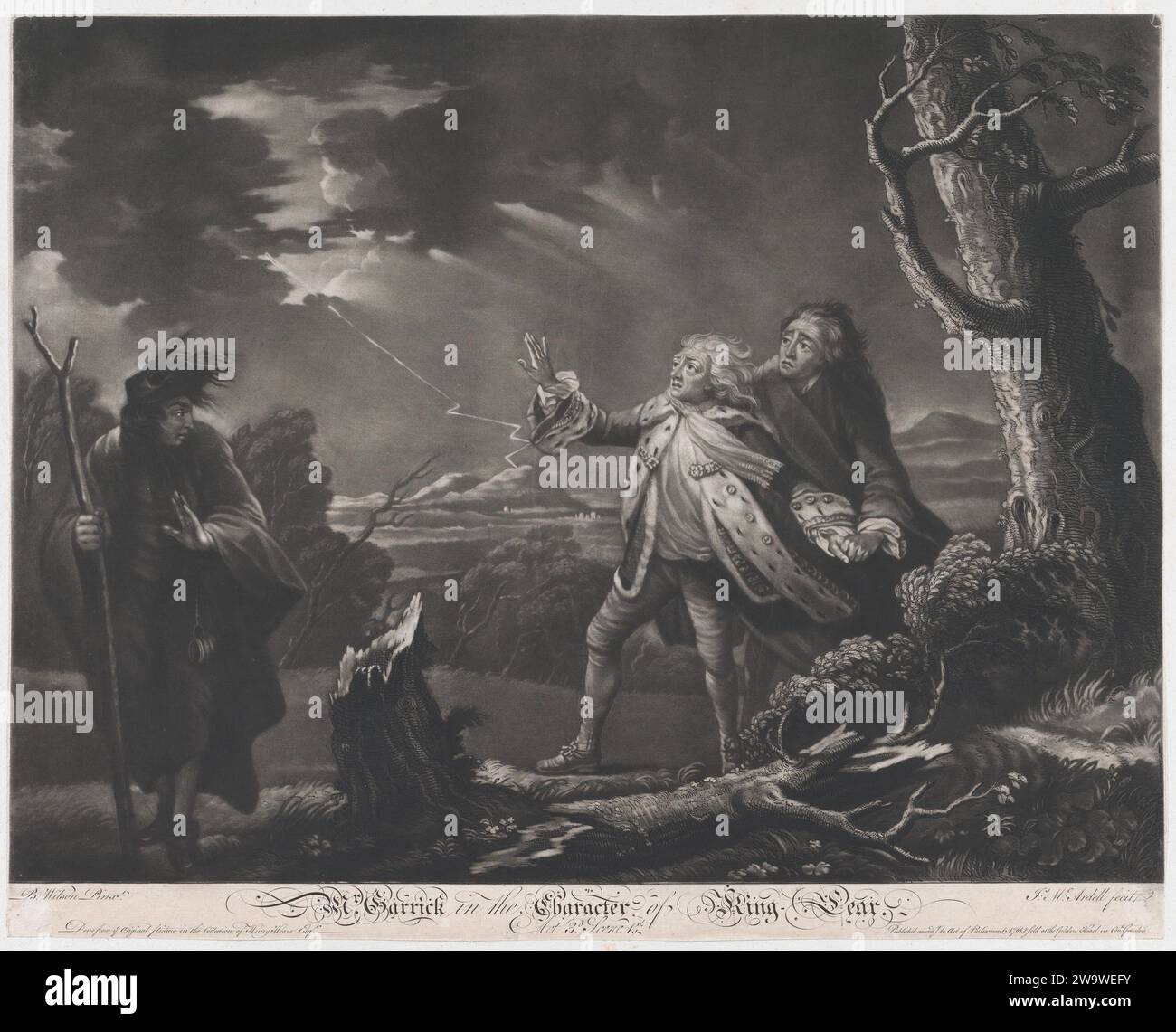 Mr. Garrick in the Character of King Lear (Shakespeare, King Lear, Act ...