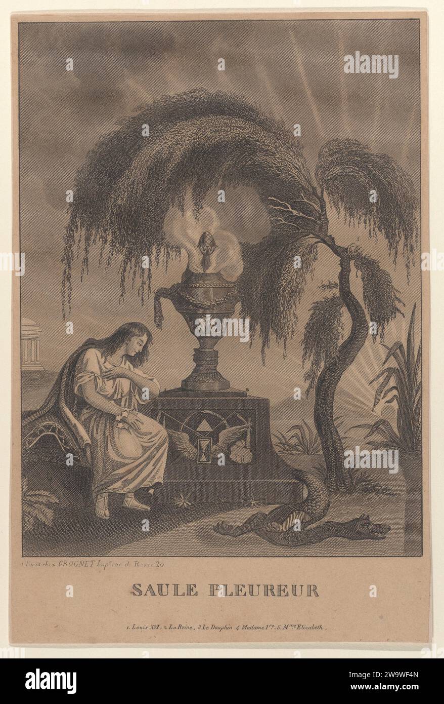 The Weeping Willow with hidden silhouettes of the Royal family 1938 by ...