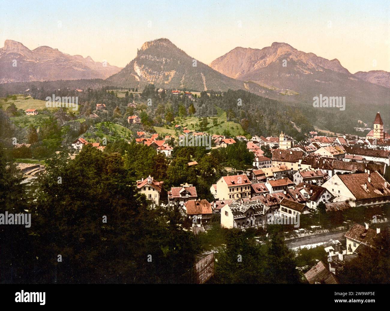 Gesamtansicht von Bad Aussee, Steiermark, ehemals Österreich-Ungarn ...