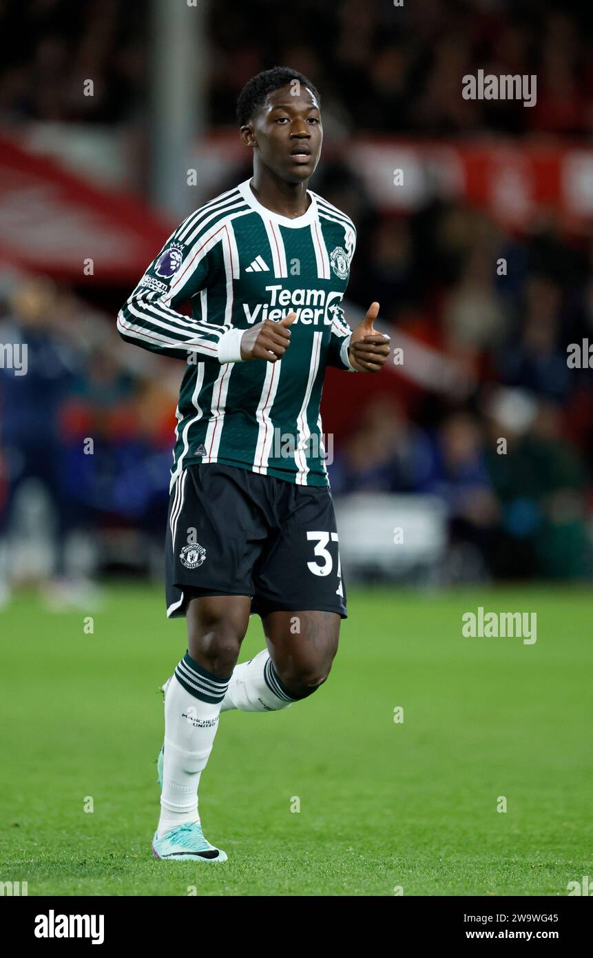 Manchester United's Kobbie Mainoo during the Premier League match at ...