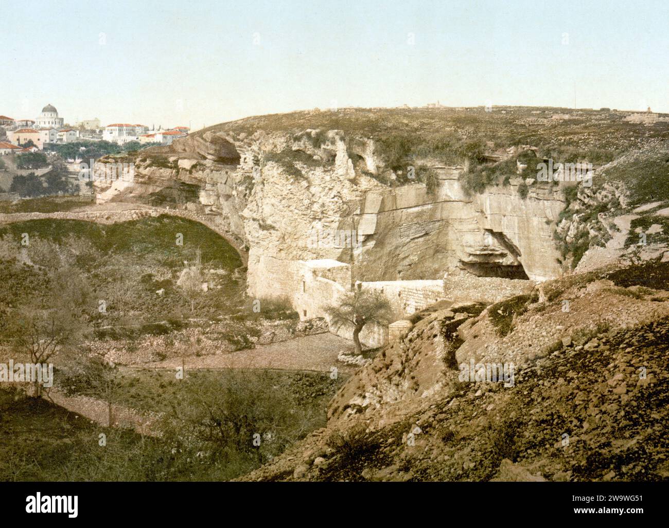 Die Grotte des Jeremia, Jerusalem, Heiliges Land, Israel, um 1890 ...